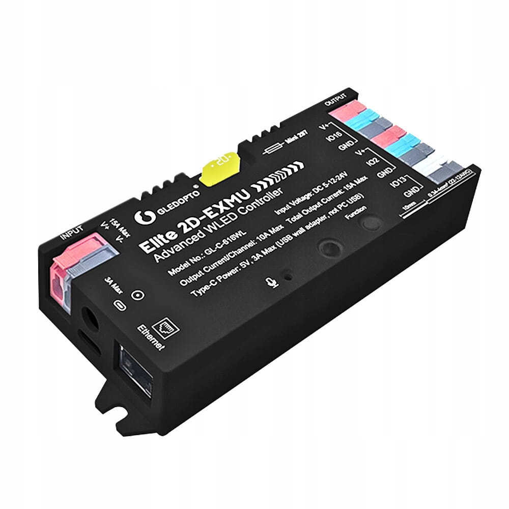 Sterownik WLED RGBIC WiFi ESP32 Ethernet RJ45 PWM Magic Pixel WS281x ...